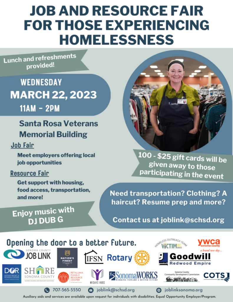 Job & Resource Fair for those Experiencing Homelessness – Sonoma County ...